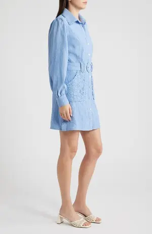CIEBON Vivian Lace Trim Shirtdress