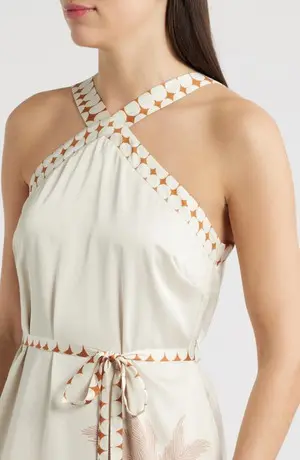 CIEBON Pricella Botanical Halter Neck Midi Dress