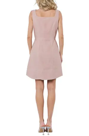 CIEBON Alanni Topstitch Detail Cotton Blend Dress