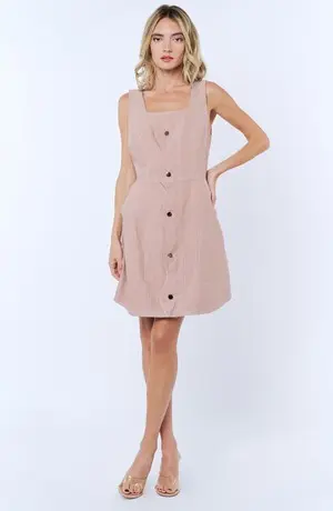 CIEBON Alanni Topstitch Detail Cotton Blend Dress