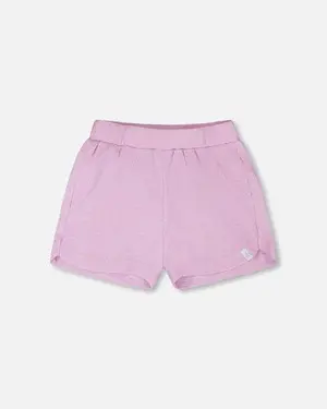 DEUX PAR DEUX Crinkle Jersey Elastic Waist Shorts - Lilac