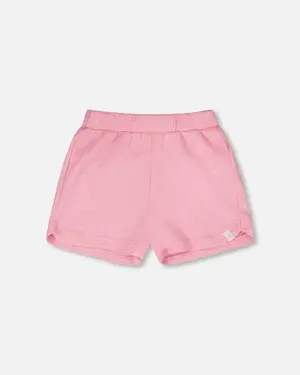 DEUX PAR DEUX Crinkle Jersey Elastic Waist Shorts - Pink