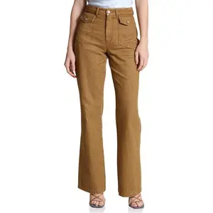 Avec Les Filles Patch Pocket Flare Jeans - Camel