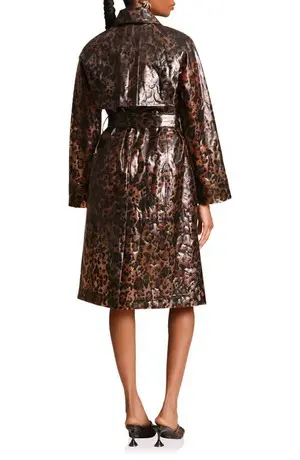 Avec Les Filles Print Rain Trench Coat