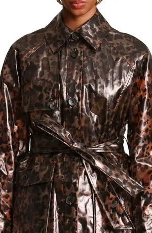 Avec Les Filles Print Rain Trench Coat