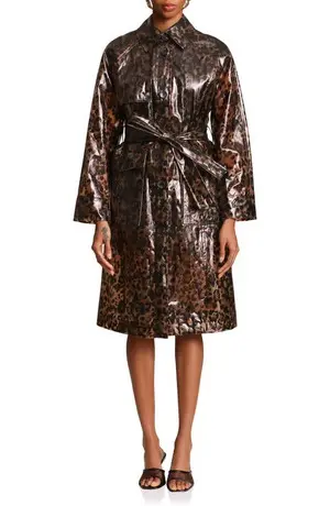 Avec Les Filles Print Rain Trench Coat
