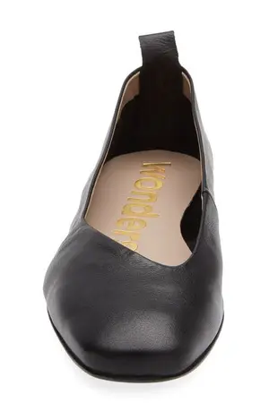 WONDERS Square Toe Ballet Flat - Sauvage Black