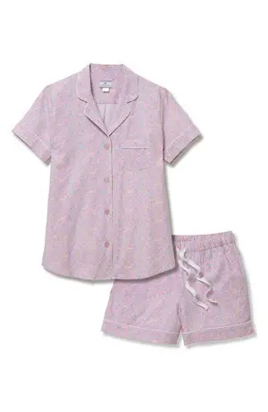 PETITE PLUME Brushed Cotton Twill Short Pajamas - Pink