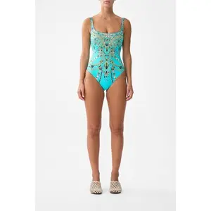 Camilla Underwire Square Neck One Piece With Scoop Back - Totems And Treasures