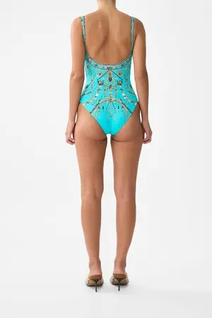 Camilla Underwire Square Neck One Piece With Scoop Back - Totems And Treasures