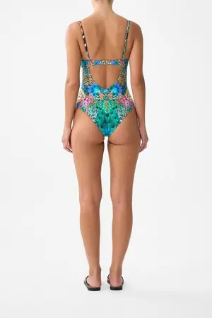 Camilla V Neck Underwire One Piece With Back Closure