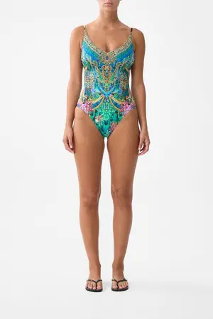 Camilla V Neck Underwire One Piece With Back Closure - Animal Alchemy