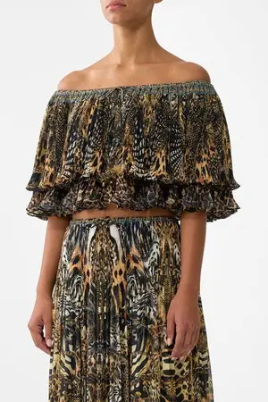 Camilla Off Shoulder Pleated Top