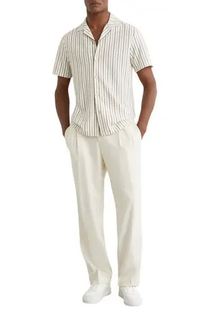 REISS Percey Stripe Camp Shirt