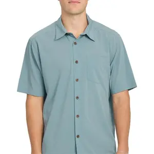 QUIKSILVER WATERMAN Chaser Wm Ss Short Sleeve Shirt - Blue Shadow