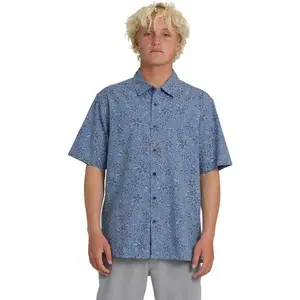 QUIKSILVER WATERMAN Flower Field Wm Ss Short Sleeve Shirt - Blue Shadow