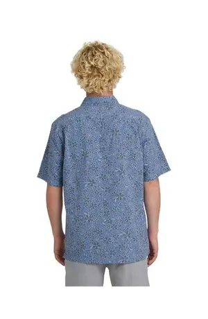 QUIKSILVER WATERMAN Flower Field Wm Ss Short Sleeve Shirt - Blue Shadow