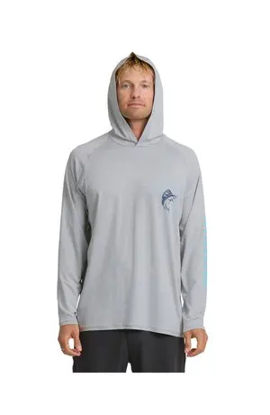 Quiksilver Marley Hoody Long Sleeve Shirt - Light Grey Hth