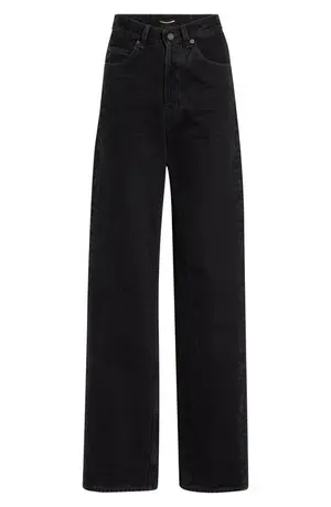 Saint Laurent Tevere V-waist Baggy Jeans - 90s French Black