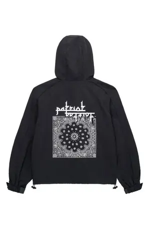 RtA Zayden Paisley Print Hooded Jacket - Black Paisley