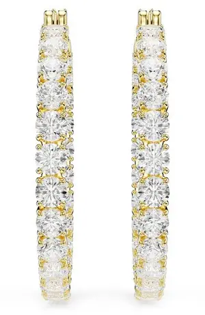 SWAROVSKI Matrix Tennis Hoop Earrings - Shiny White/gold