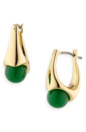 Kate Spade New York Stone Huggie Hoop Earrings - Green