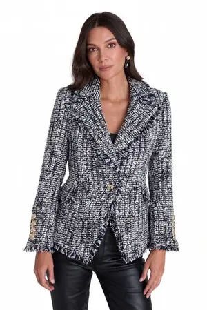 THE NOLI SHOP Giselle Single-breasted Tweed Blazer
