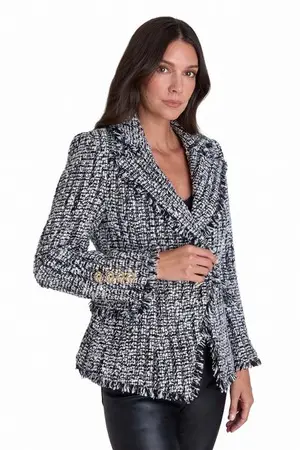 THE NOLI SHOP Giselle Single-breasted Tweed Blazer