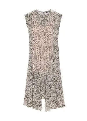 Mint Velvet Leopard Print Cap Sleeve Midi Dress