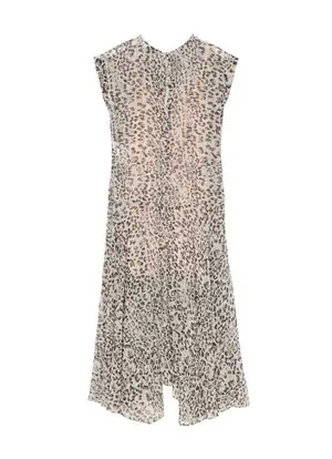 Mint Velvet Leopard Print Cap Sleeve Midi Dress
