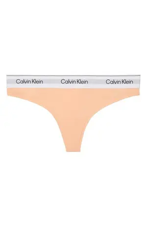 Calvin Klein Icon Cotton Blend Thong - Peach Bliss