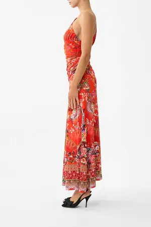 Camilla Gathered Jersey One Shoulder Maxi Dress