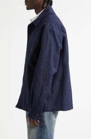 Balmain Monogram Cotton Jacquard Button-up Shirt
