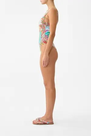 Camilla Wide Strap Round Neck One Piece With Low Back