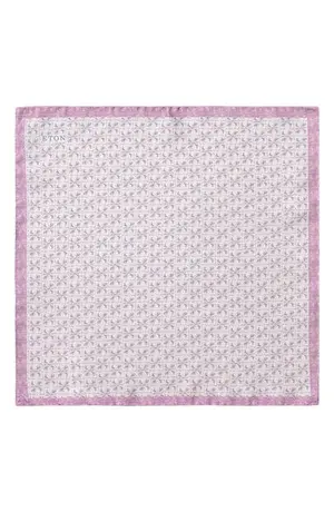 Eton Pink Floral Silk Pocket Square - Medium Pink