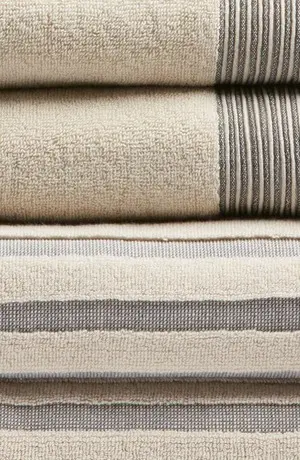 Nordstrom Mixed Stripe 6-piece Cotton Towel Set - Beige Oatmeal Multi