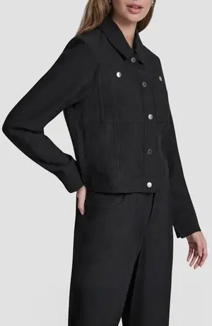 Dkny Twill Trucker Jacket - Black