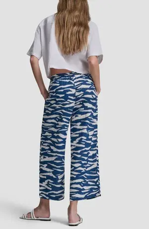 Dkny Printed Linen Drawstring Pants - Tidal Break