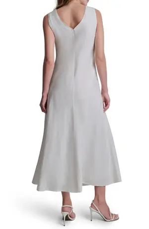 Dkny Fray Linen Dress - White