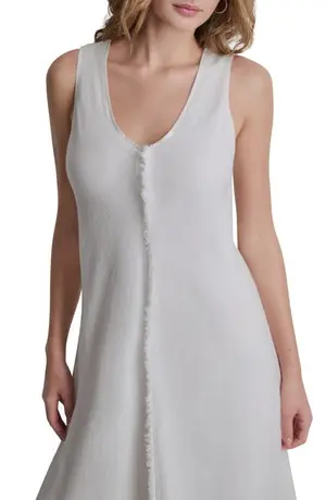 Dkny Fray Linen Dress - White