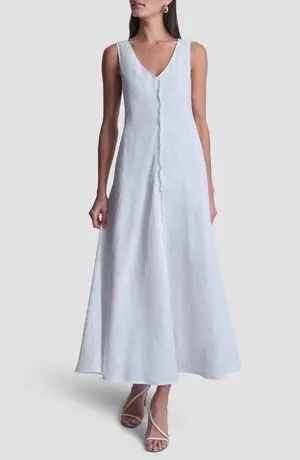 Dkny Fray Linen Dress - White