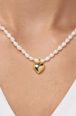 ANA LUISA Freshwater Pearl Heart Pendant Necklace