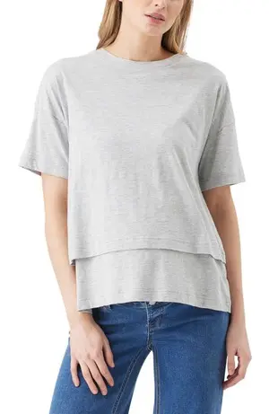 RIPE MATERNITY Claud Nursing Tee - Grey Marle