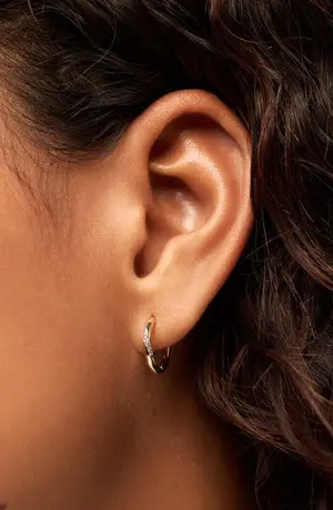 ANA LUISA Kira Slim Pavé Hoop Earrings