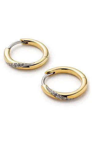 ANA LUISA Kira Slim Pavé Hoop Earrings
