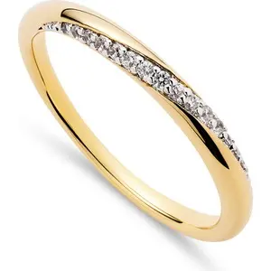 ANA LUISA Kira Pavé Band Ring - Gold/clear