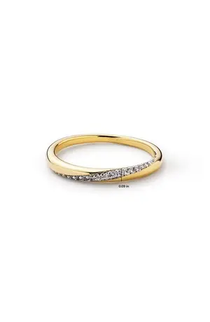 ANA LUISA Kira Pavé Band Ring - Gold/clear