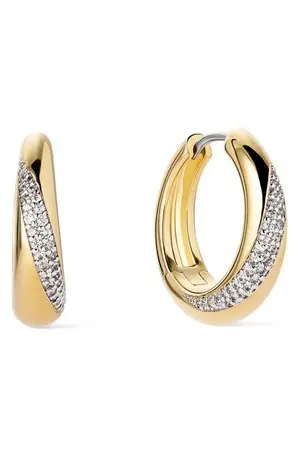 ANA LUISA Kira Bold Pavé Hoop Earrings - Gold/clear