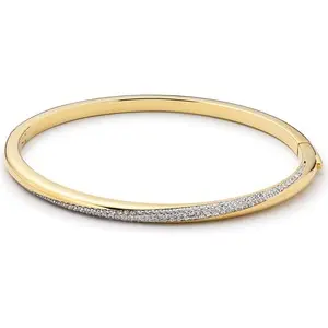 ANA LUISA Kira Pavé Bangle - Gold/clear