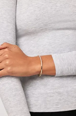 ANA LUISA Kira Pavé Bangle - Gold/clear